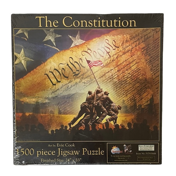 Art by Evie Cook | Games | Rare 50 Pc Jigsaw Puzzle Usa Patriotic ...